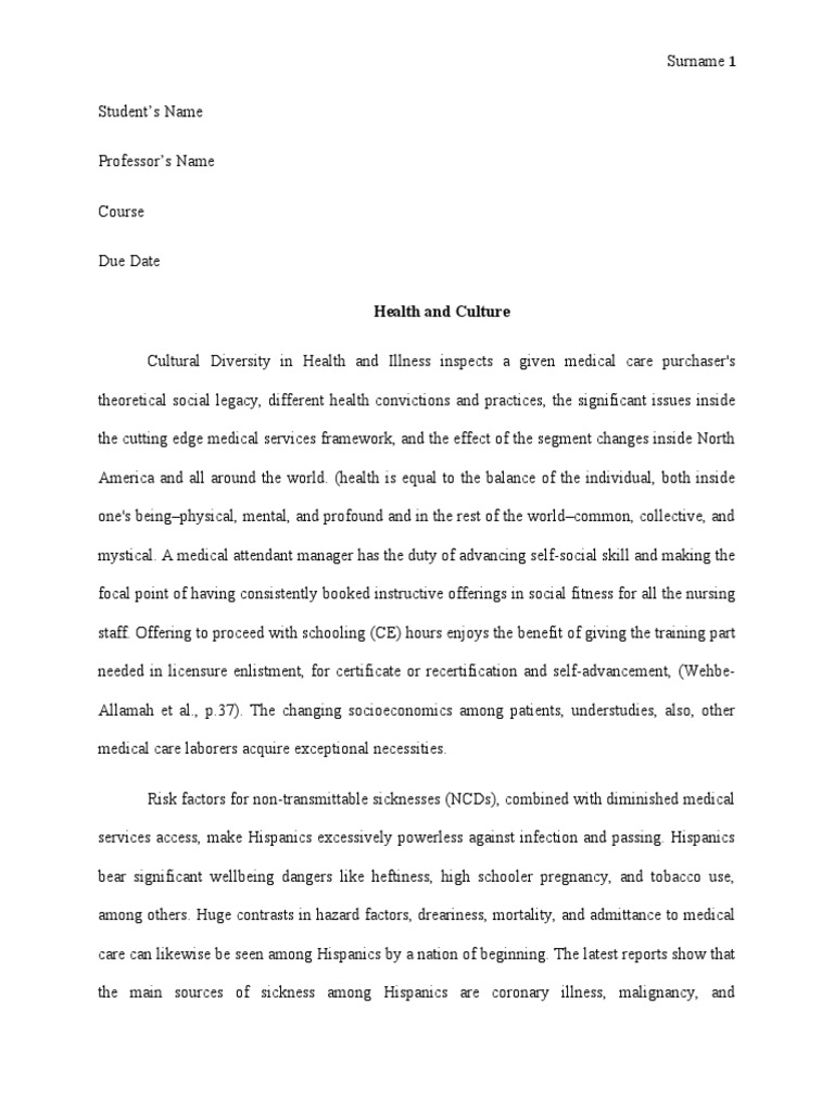 Cultural Diversity in Health and Illness - Edited | PDF | Medicaid ...