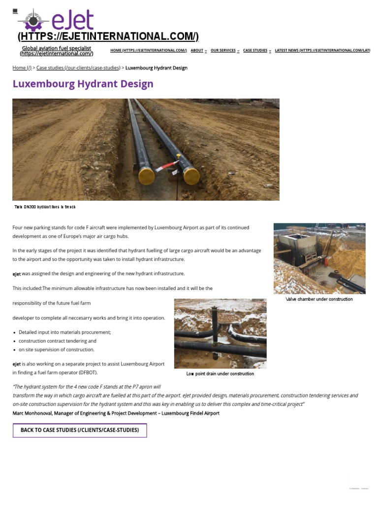 Luxembourg Airport Hydrant System Design | PDF | Technology & Engineering