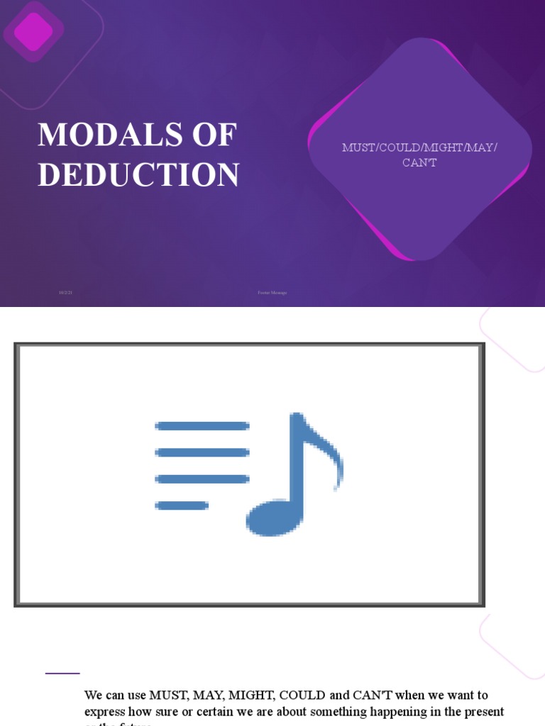 Modals of Deduction: Must/Could/Might/May/ Can'T | PDF