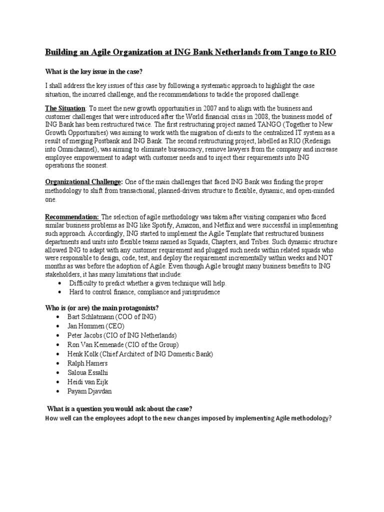 Building An Agile Organization at ING Bank Netherlands From Tango To ...
