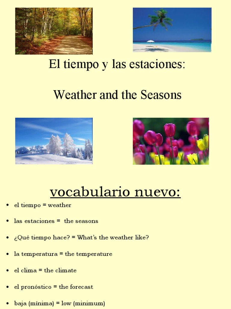 El Tiempo y Las Estaciones: Weather and The Seasons | PDF | Ciencias de ...