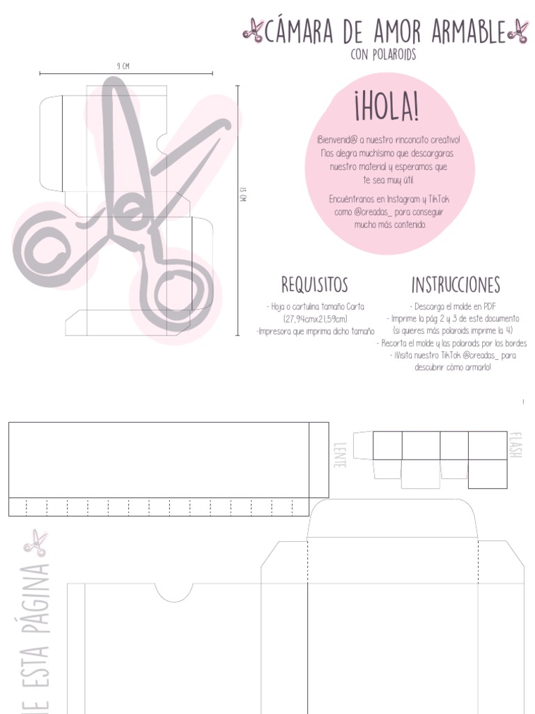 Cámara de Amor Con Polaroids Armable | PDF