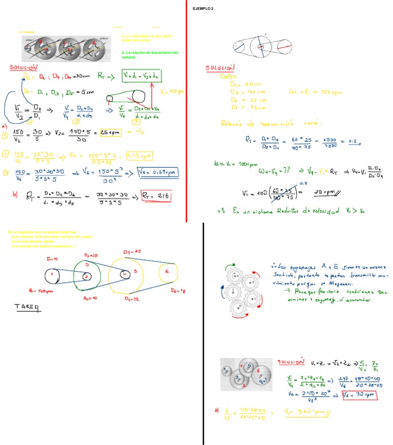 Tren de Poleas y Engranajes | PDF