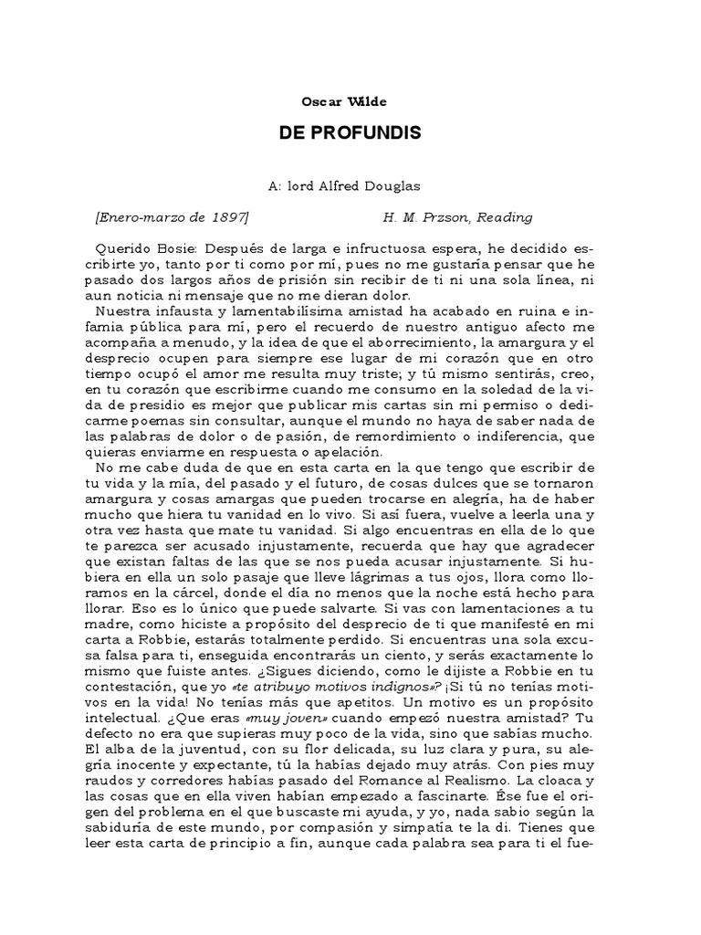 Wilde, Oscar - de Profundis | PDF
