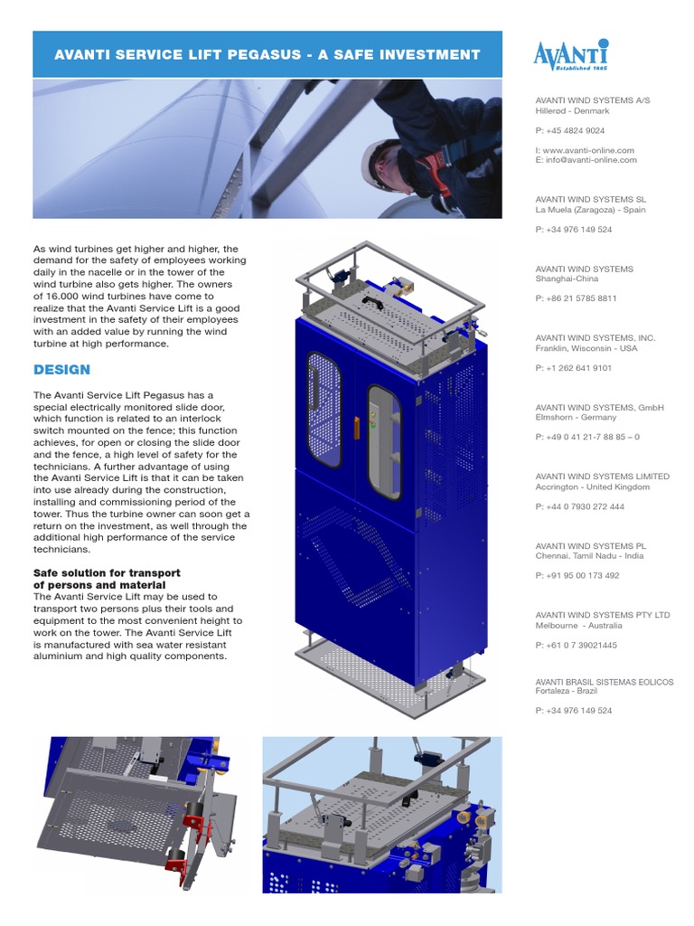 Avanti Service Lift Pegasus - A Safe Investment: Design | PDF ...