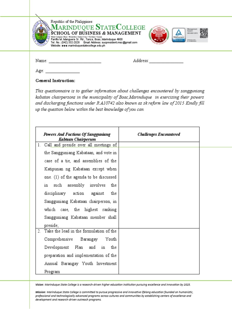 Questionnaire | PDF | Government