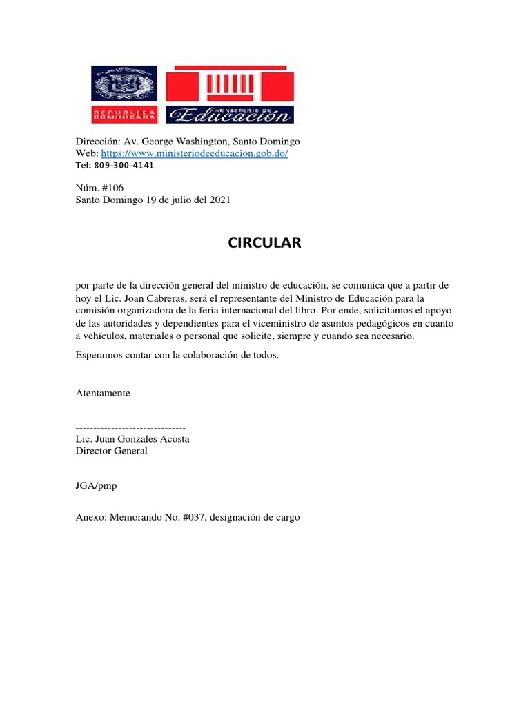 Oficio, Memorando, Circular | PDF