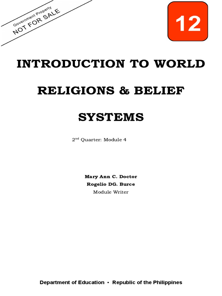Introduction To World Religions & Belief Systems: 2 Quarter: Module 4 ...
