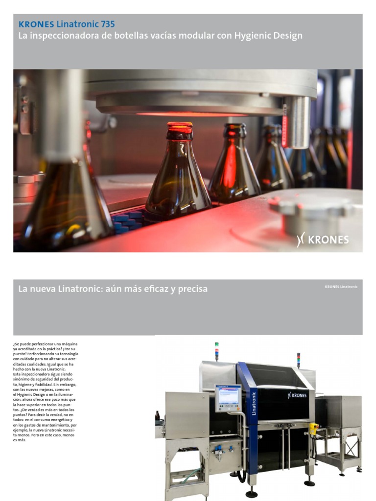 Krones Linatronic 735 La Inspeccionadora de Botellas Vacías Modular Con ...