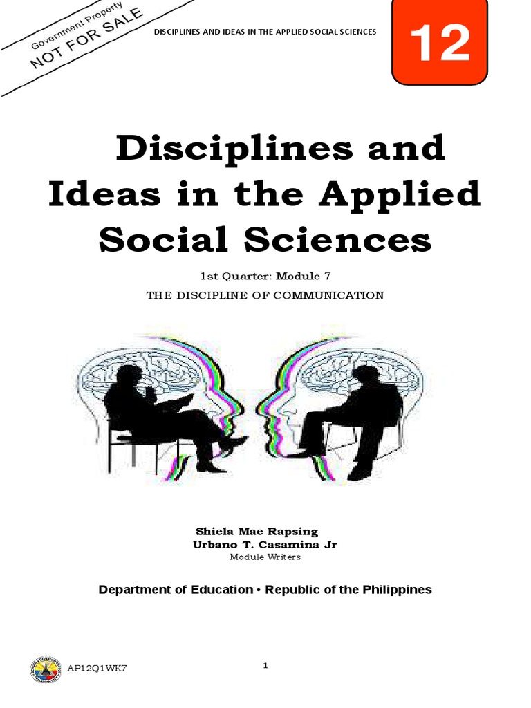 Disciplines and Ideas in The Applied Social Sciences: 1st Quarter ...