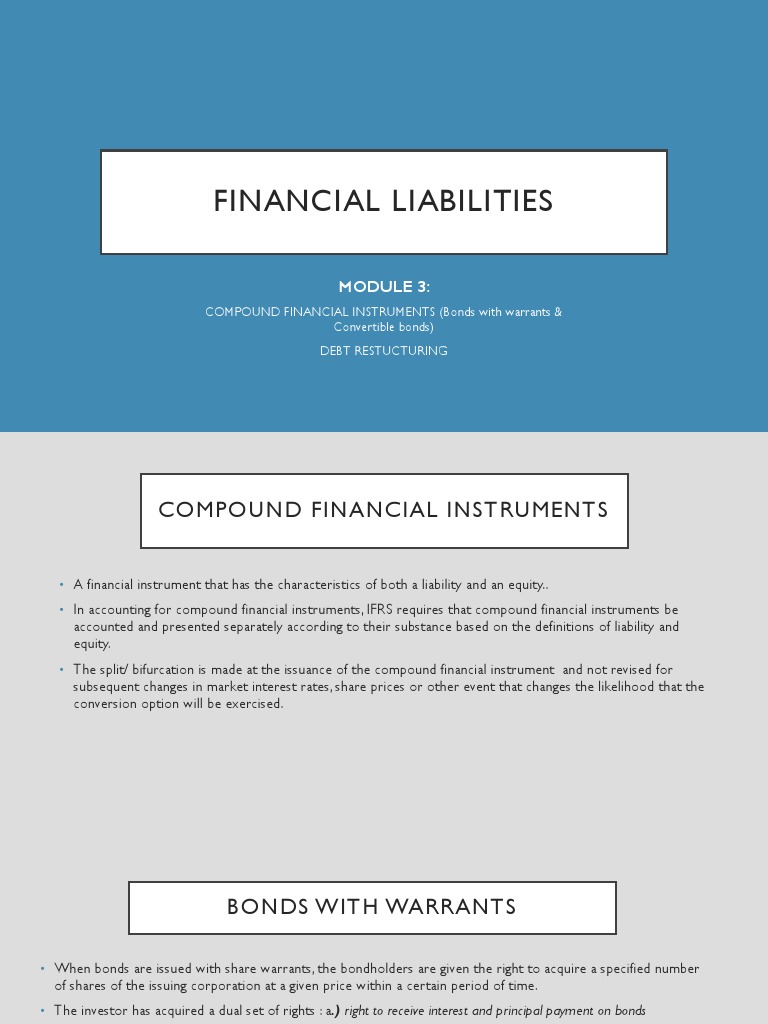 Module 3 - Compound Financial Instruments and Debt Restructuring ...