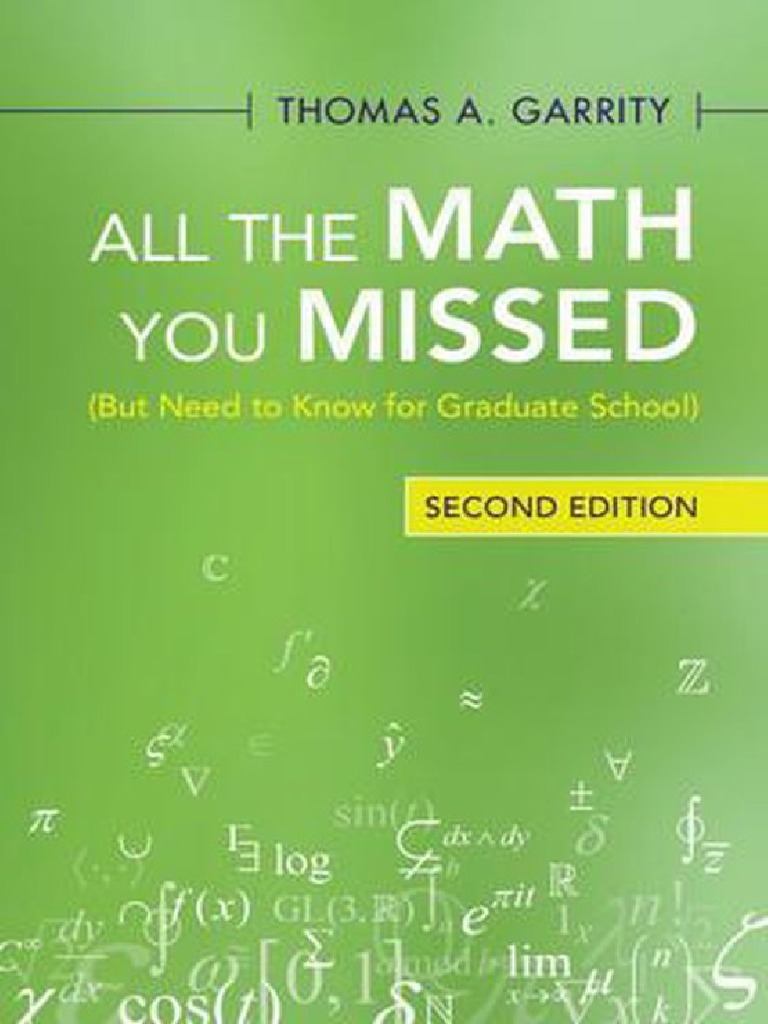 All The Math You Missed - But Need To Know For Graduate School | PDF ...