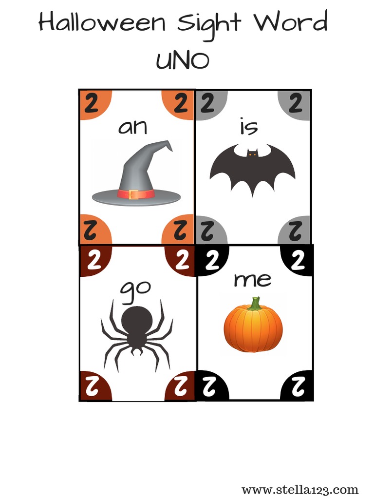 Halloween Sight Word Uno | PDF | Entertainment | Toys