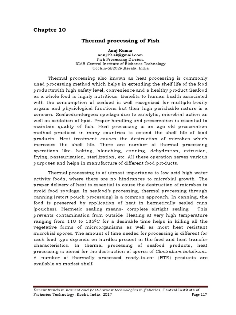 10 - Thermal Processing of Fish | PDF | Canning | Food Preservation