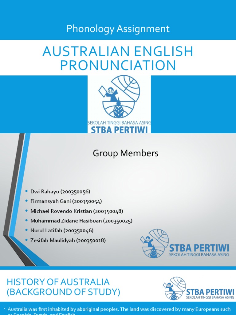 Phonology Assignment: Australian English Pronunciation | PDF | English ...