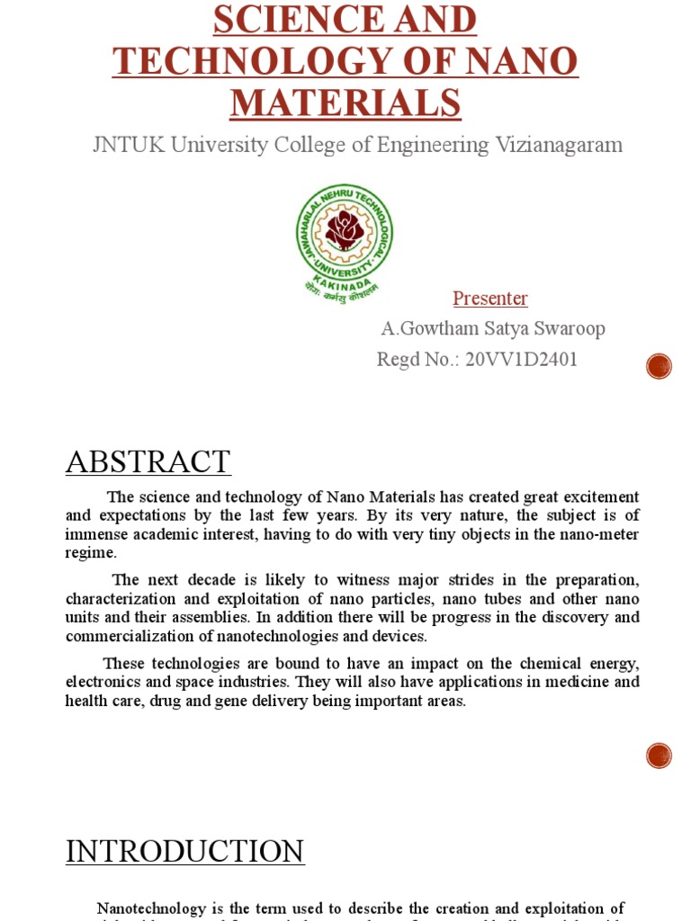 Advances in Nano Materials Science | PDF | Nanotechnology | Nanoparticle