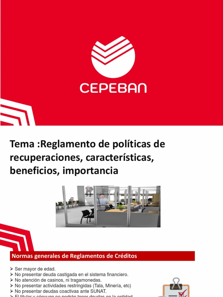 Sesion N8 Reglamento de Politicas de Recuperaciones Caracteristicas Beneficios Importancia | PDF ...