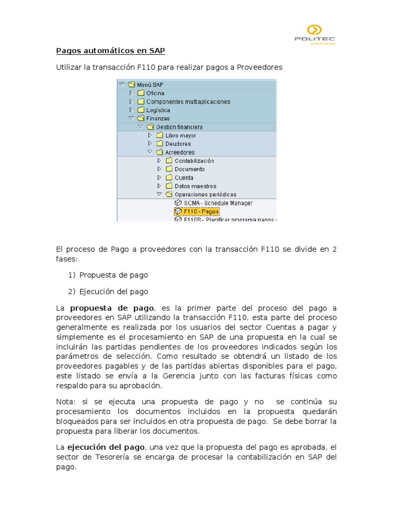 Pagos Automáticos en SAP F110 | PDF | Informática | Software