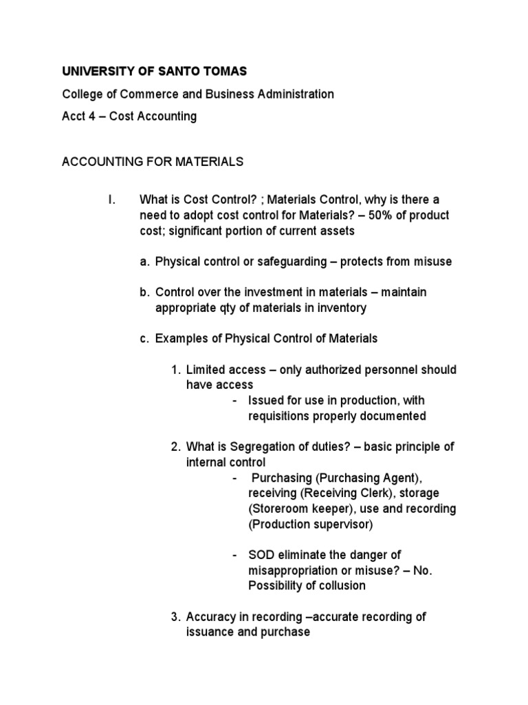 2 Accounting For Materials | PDF | Inventory | Business