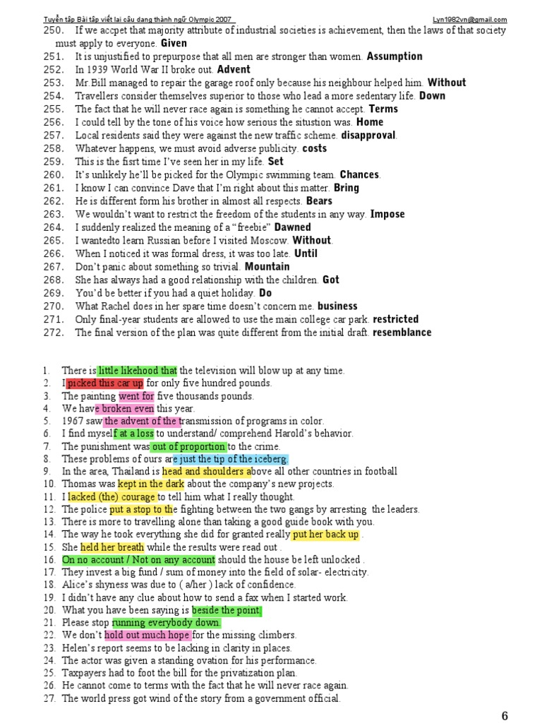 Key Sentence Writing | PDF