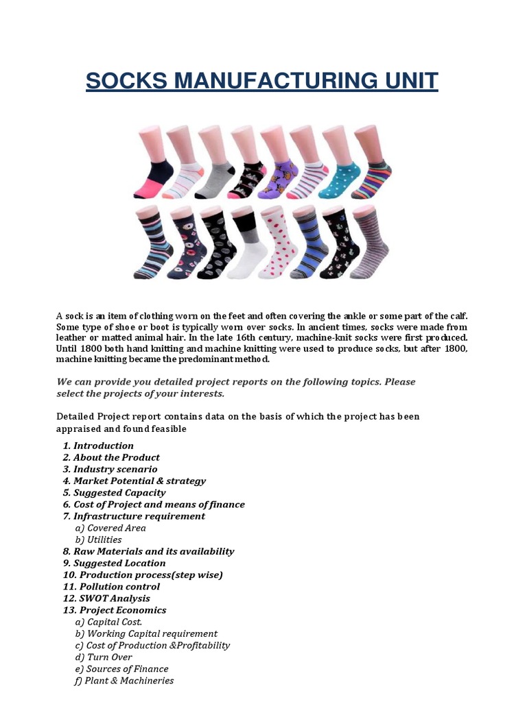 Socks Manufacturing (Brief Project Report) | PDF