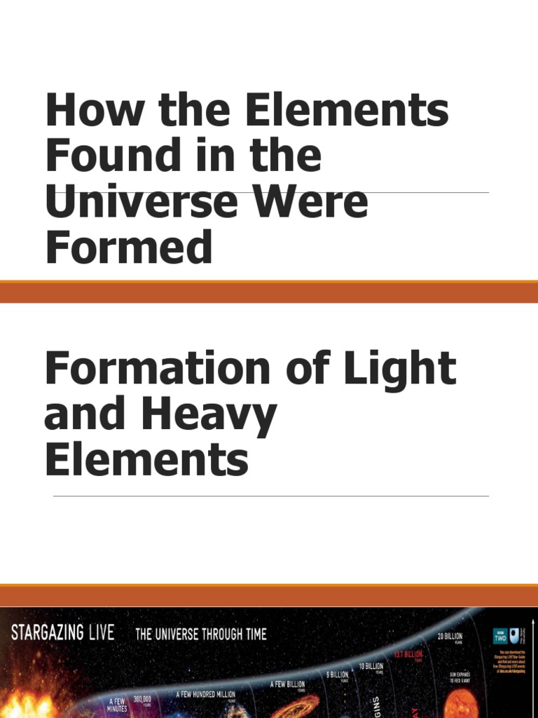 The Origins of Light and Heavy Elements: A Summary of Big Bang ...