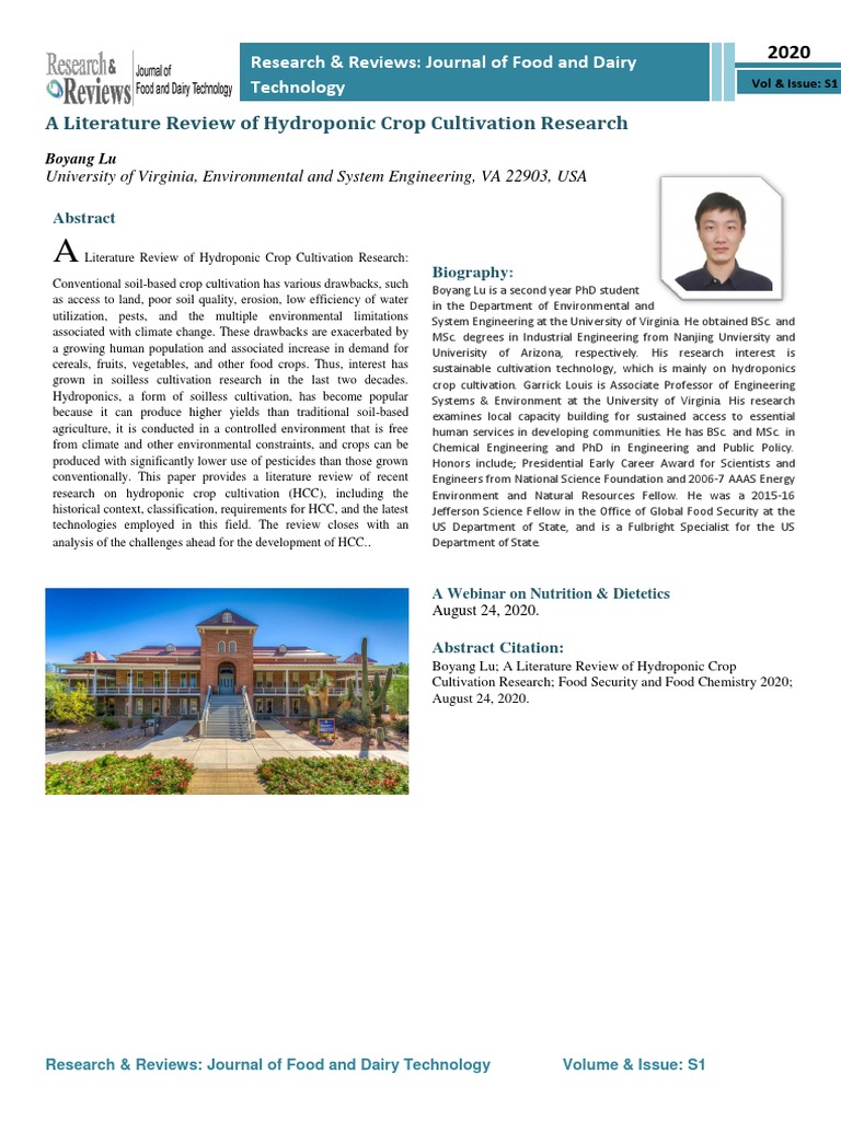 A Literature Review of Hydroponic Crop Cultivation Research | PDF ...