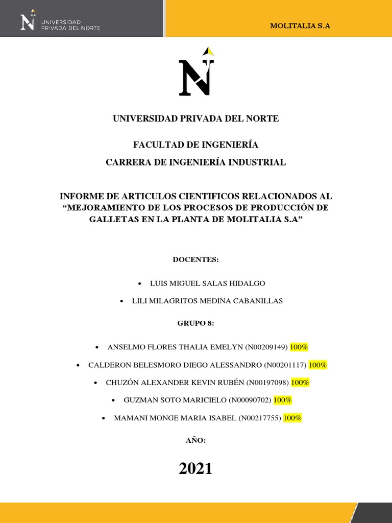 Informe Final | PDF | Lean Manufacturing | Producción y fabricación