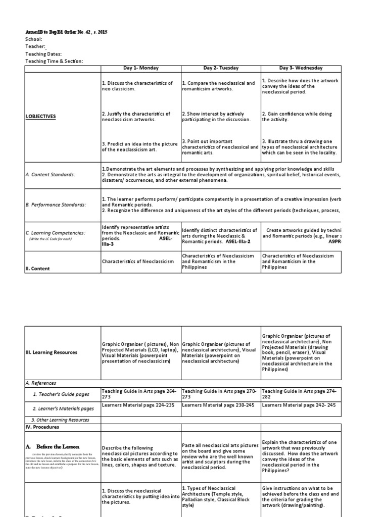 Contextualized Lesson Plan | Download Free PDF | Romanticism | Learning