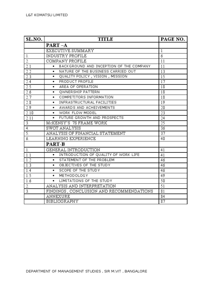 Study of The QWL at LTK | PDF | Business