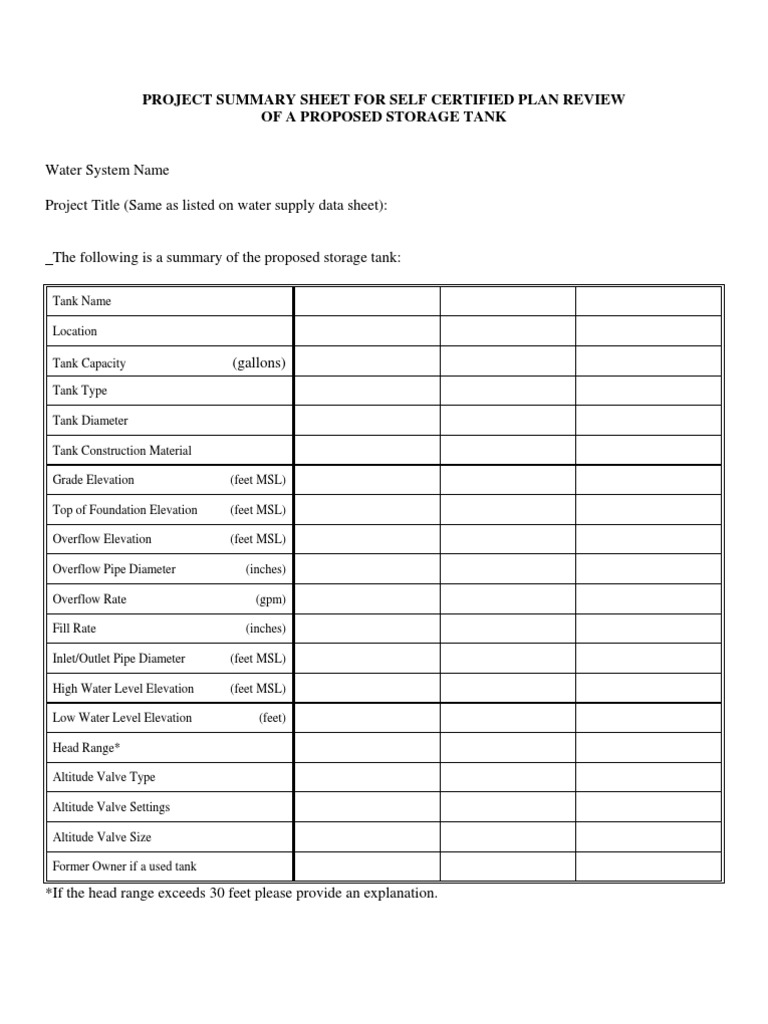 Storage Tank Plan Review Checklist | PDF | Storm Drain | Hydraulic ...