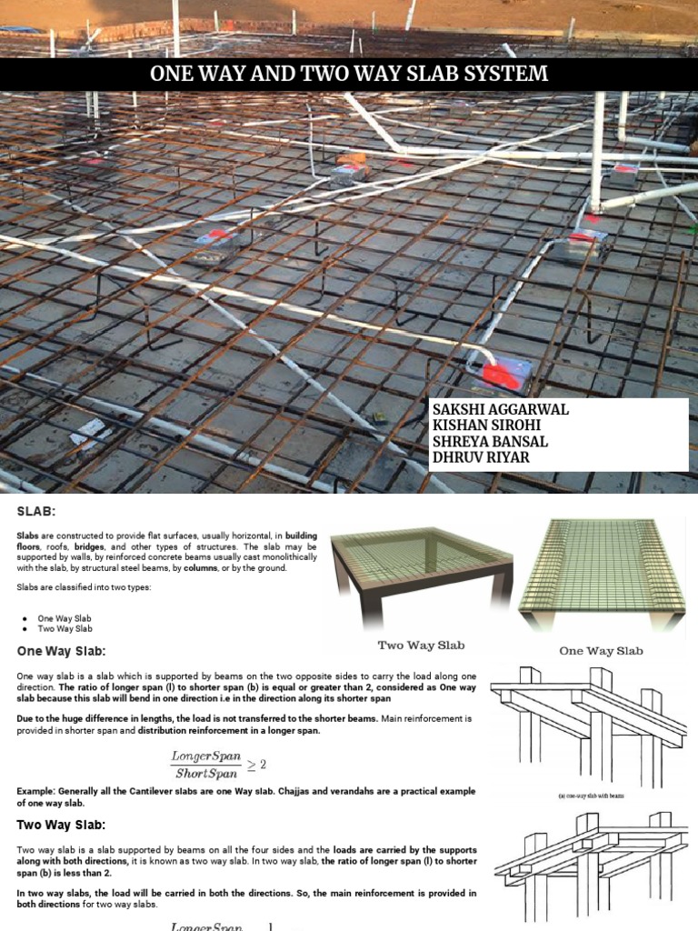 One Way & Two Way Slab System | PDF | Beam (Structure) | Materials