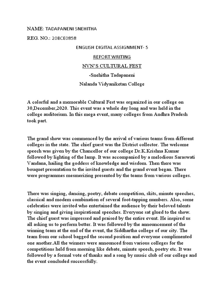 English Da-5 (Report Writing) | PDF