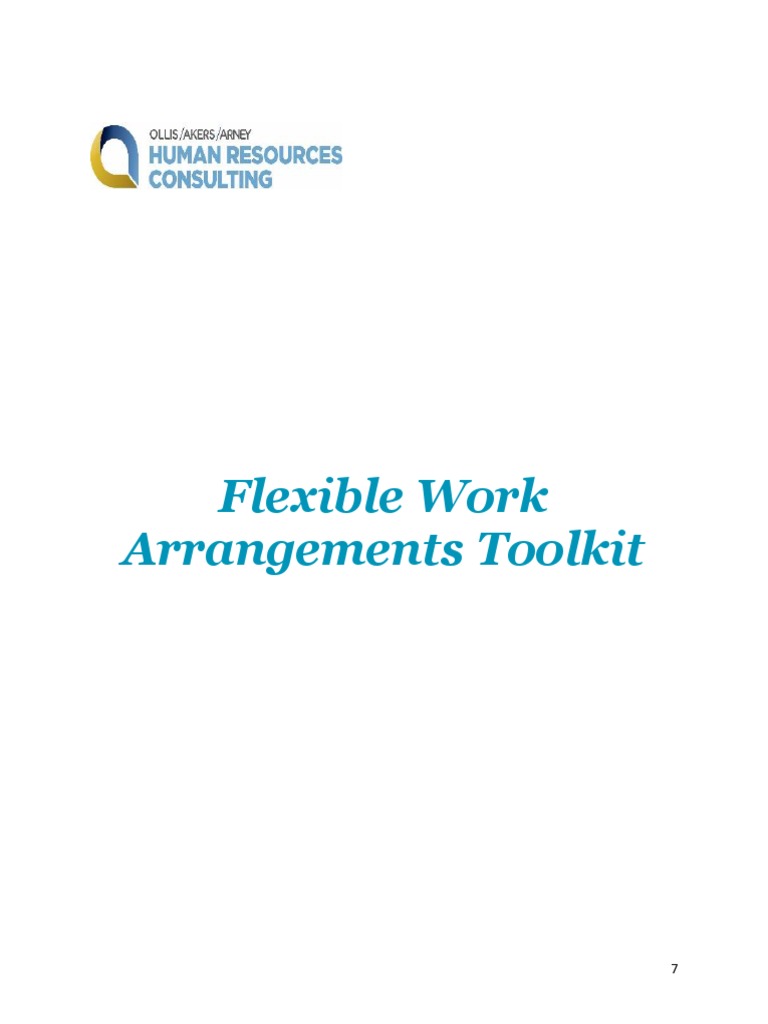 Flexible Work Arrangements Toolkit | PDF | Telecommuting | Employment