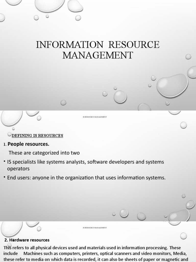 Effective Information Systems Resource Management | PDF | Information ...