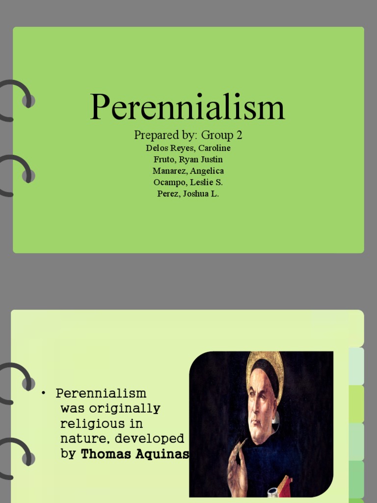 Perennialism: Prepared By: Group 2 | PDF | Critical Thinking | Cognition