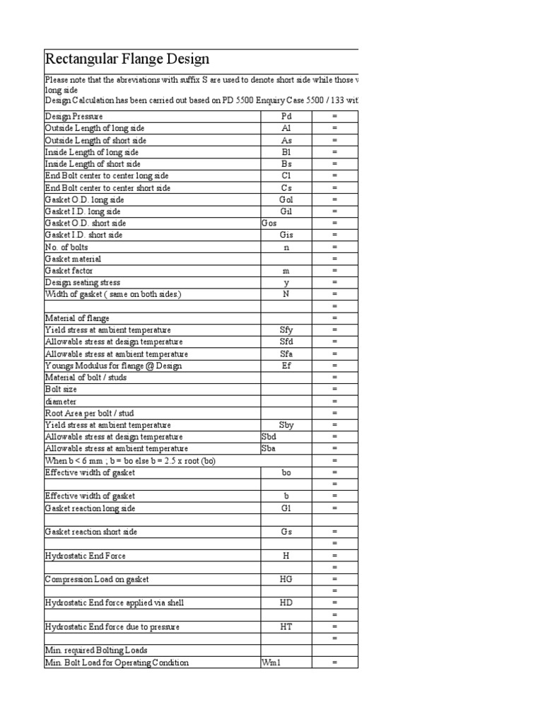 Rectangular Flange Design | PDF | Mechanical Engineering | Applied And ...