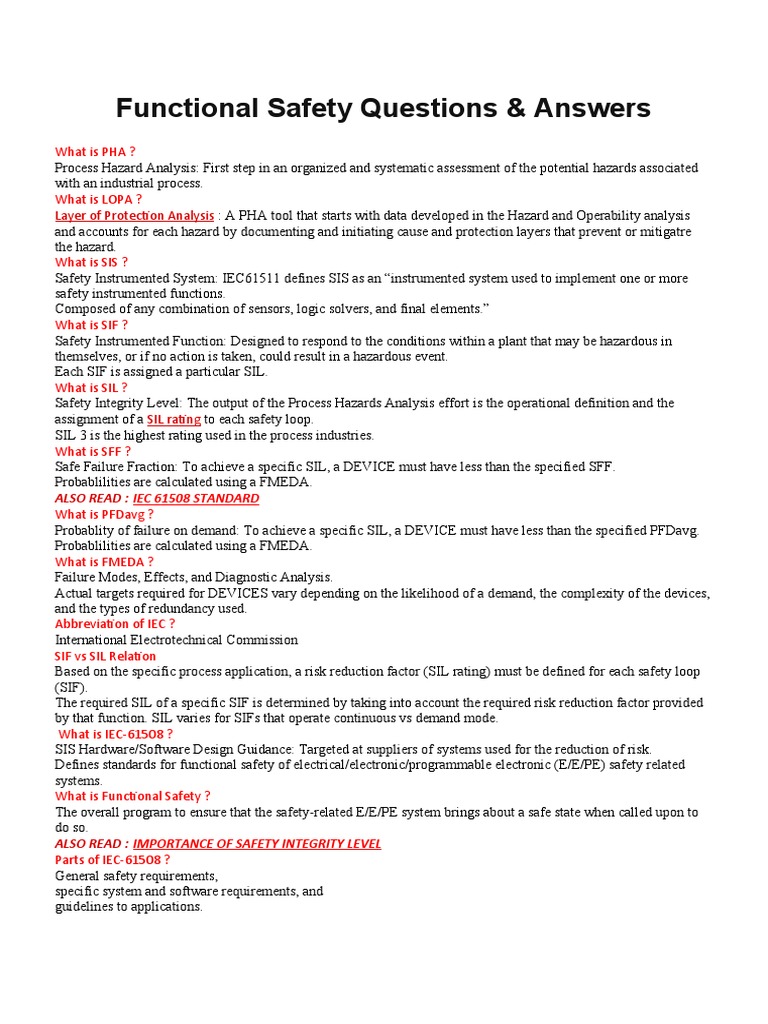 An In-Depth Guide to Functional Safety Concepts, Standards, and ...