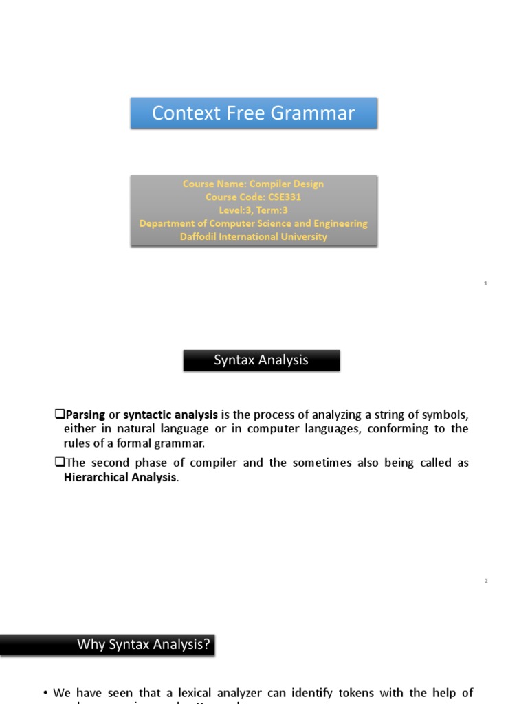 3a. Context Free Grammar | Download Free PDF | Parsing | Software ...