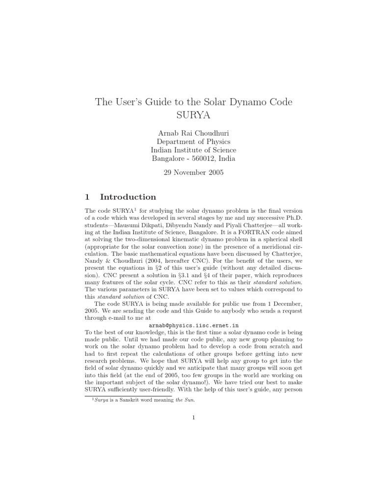 An Introduction to SURYA: An Open-Source Code for Modeling the Solar ...