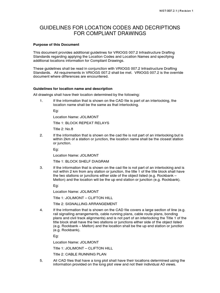 NIST-007.2.1 Infrastructure Drafting Standards Rev 1 | PDF | Rail ...