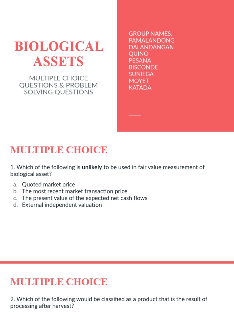 Biological Assets: Multiple Choice Questions & Problem Solving ...