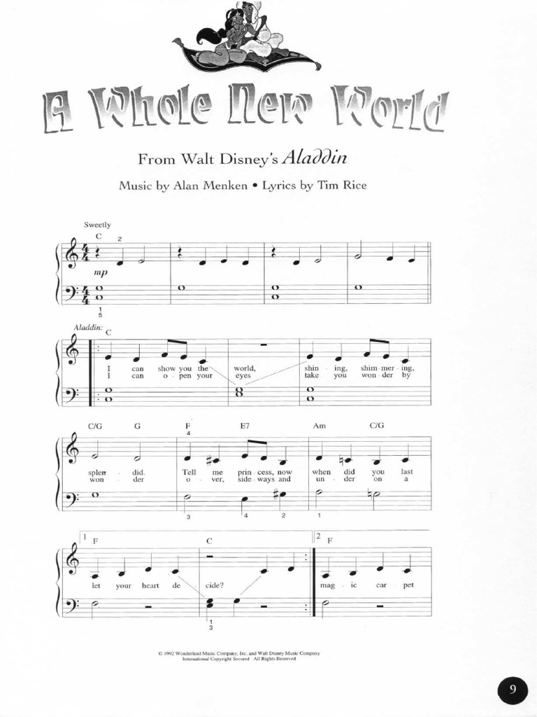 Aladín Disney Piano | PDF