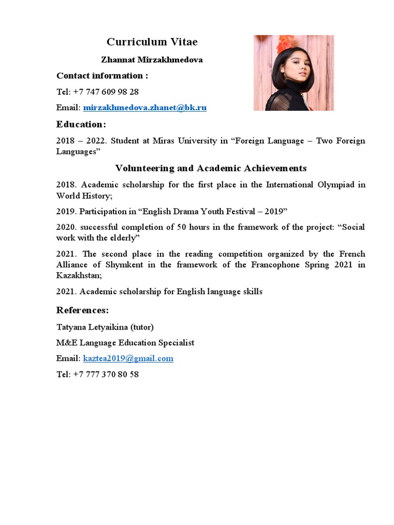 Curriculum Vitae: Education | PDF