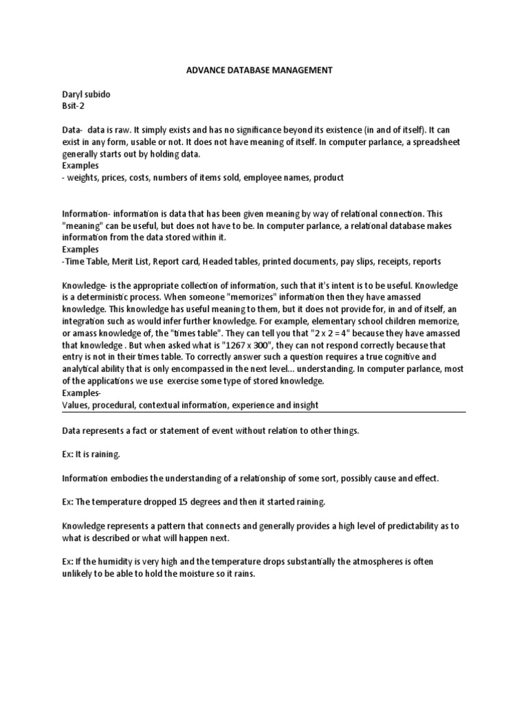 Advance Database Management | PDF