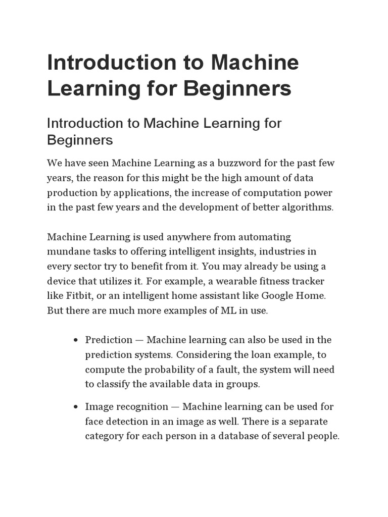 Ai Lecture Firstyear Unit 4 Introduction To Ml Pdf Machine Learning
