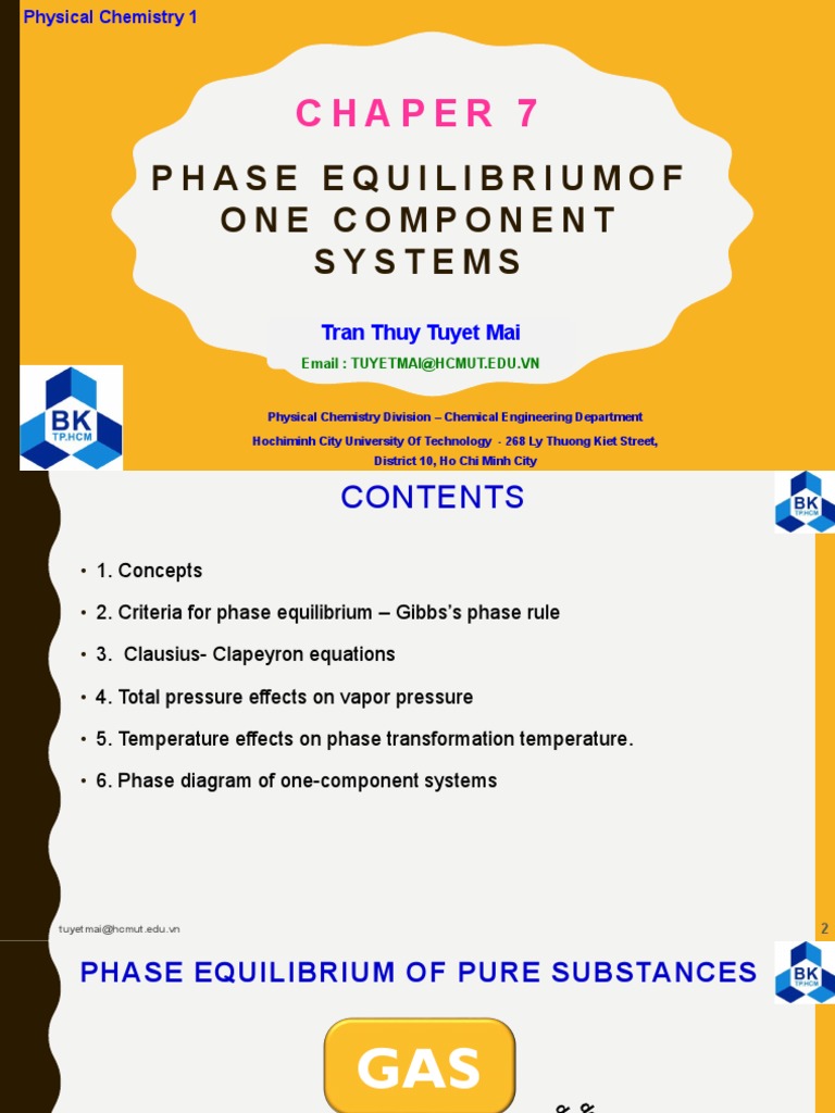 Chapter 7 - Phase Equilibrium of One Component | PDF | Phase (Matter ...