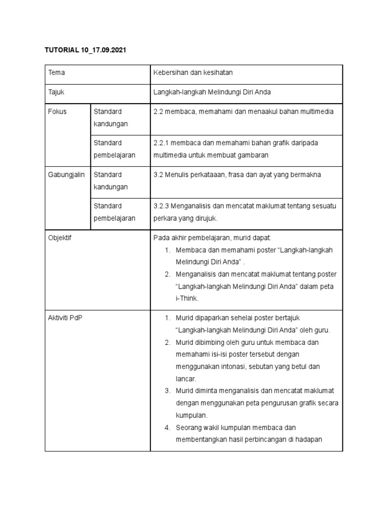 Tutorial 10 (BMMB 3073) | PDF