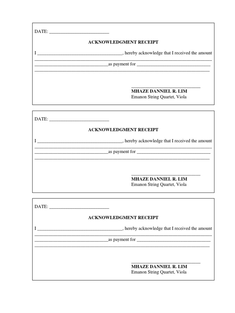 Acknowledgement Receipt 02 | PDF