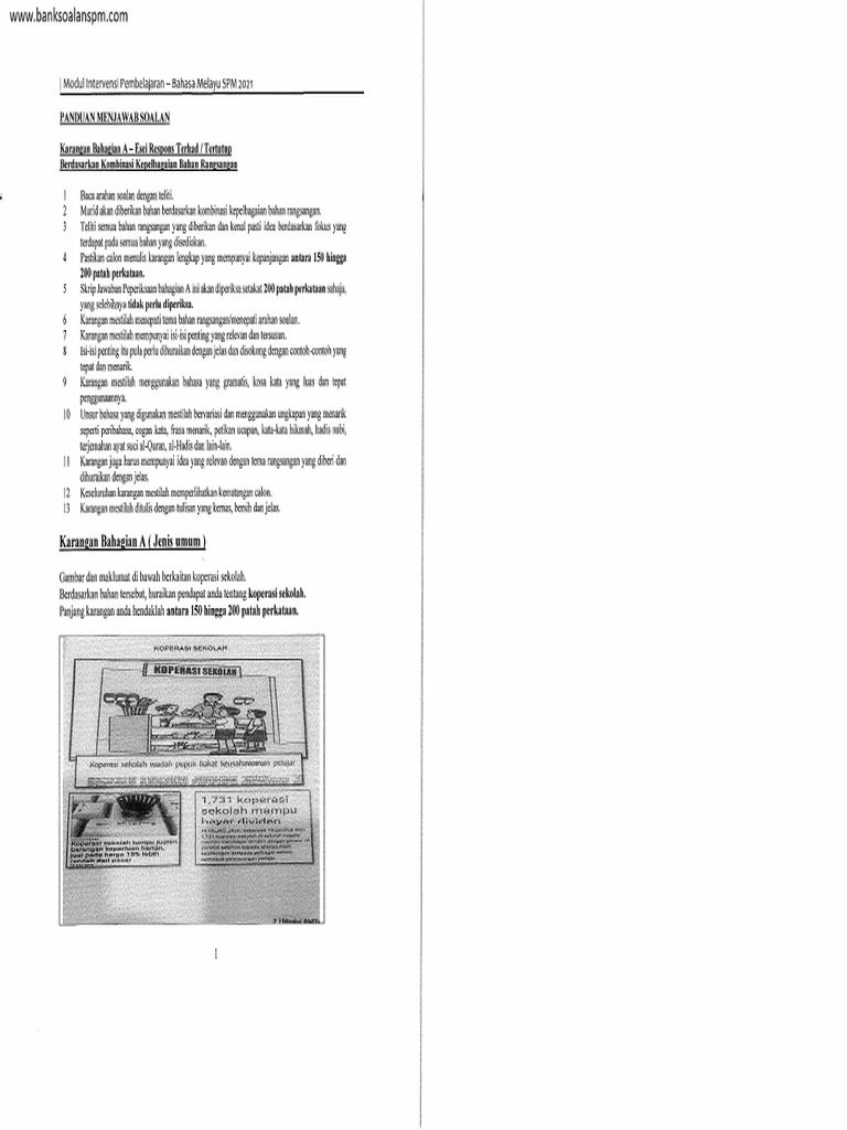Modul Intervensi KSSM SPM Terengganu 2021 Soalan | PDF